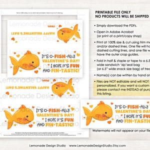 PRINTABLE Valentine Treat Bag Topper for Kids Cracker Fish Shaped ...