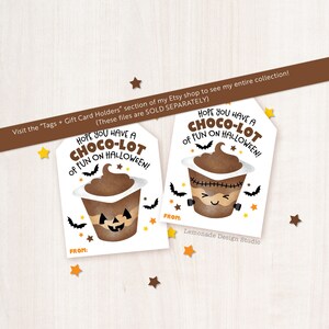 Printable Halloween Tags Trick or Treat Bag Chocolate Chip - Etsy