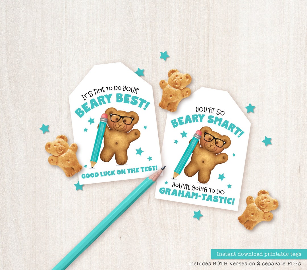 Printable Snack Tag Classroom Treat Tag Good Luck Gift Testing Day Test ...