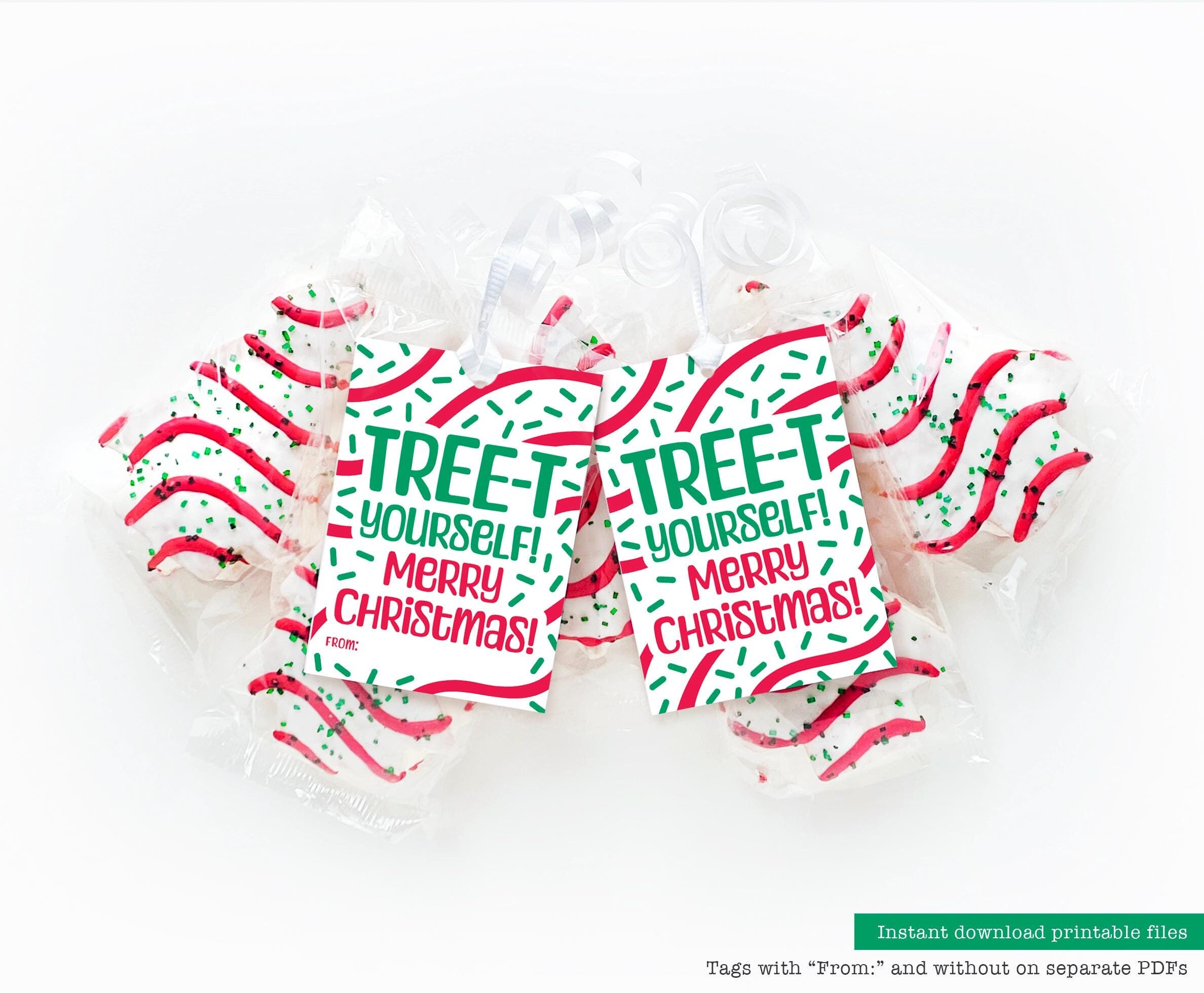 Printable Christmas Tree Cake Treat Tag Classroom Christmas Tree Snack ...