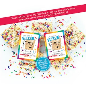 Printable Cookie Birthday Treat Tag Classroom Treat Bag Tag Chocolate ...
