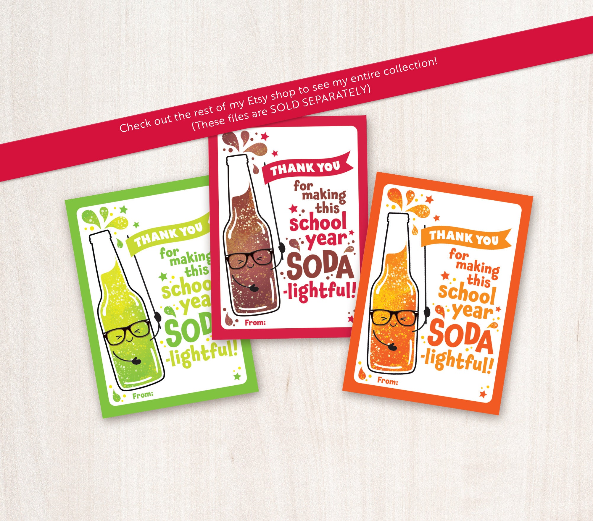 Printable Teacher Back to School Gift Tags Soda Tags Teacher Gift From ...