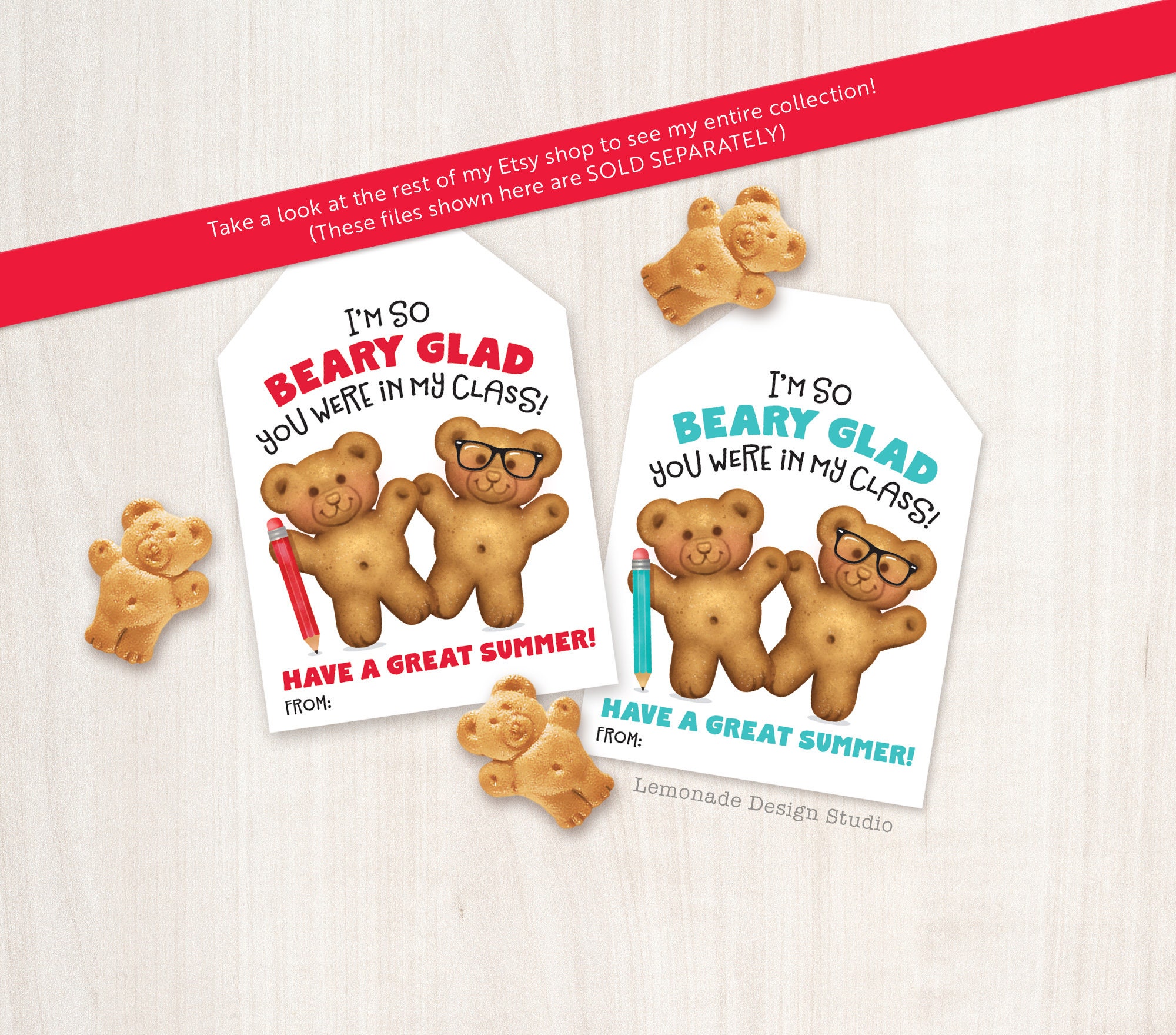 Printable Last Day of School Tag Classroom Treat Tag Teddy Bear Grahams ...