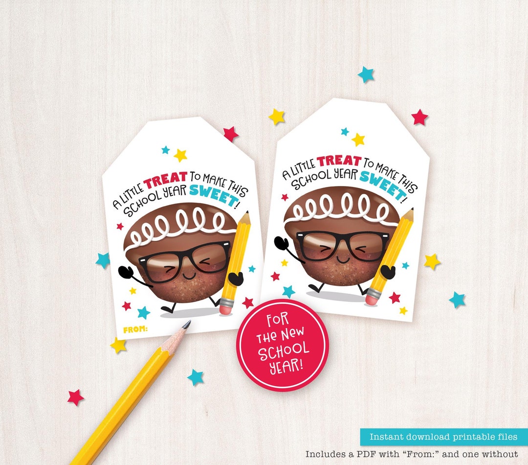 Back to School Treat Tag Printable Cupcake New School Year Gift for ...