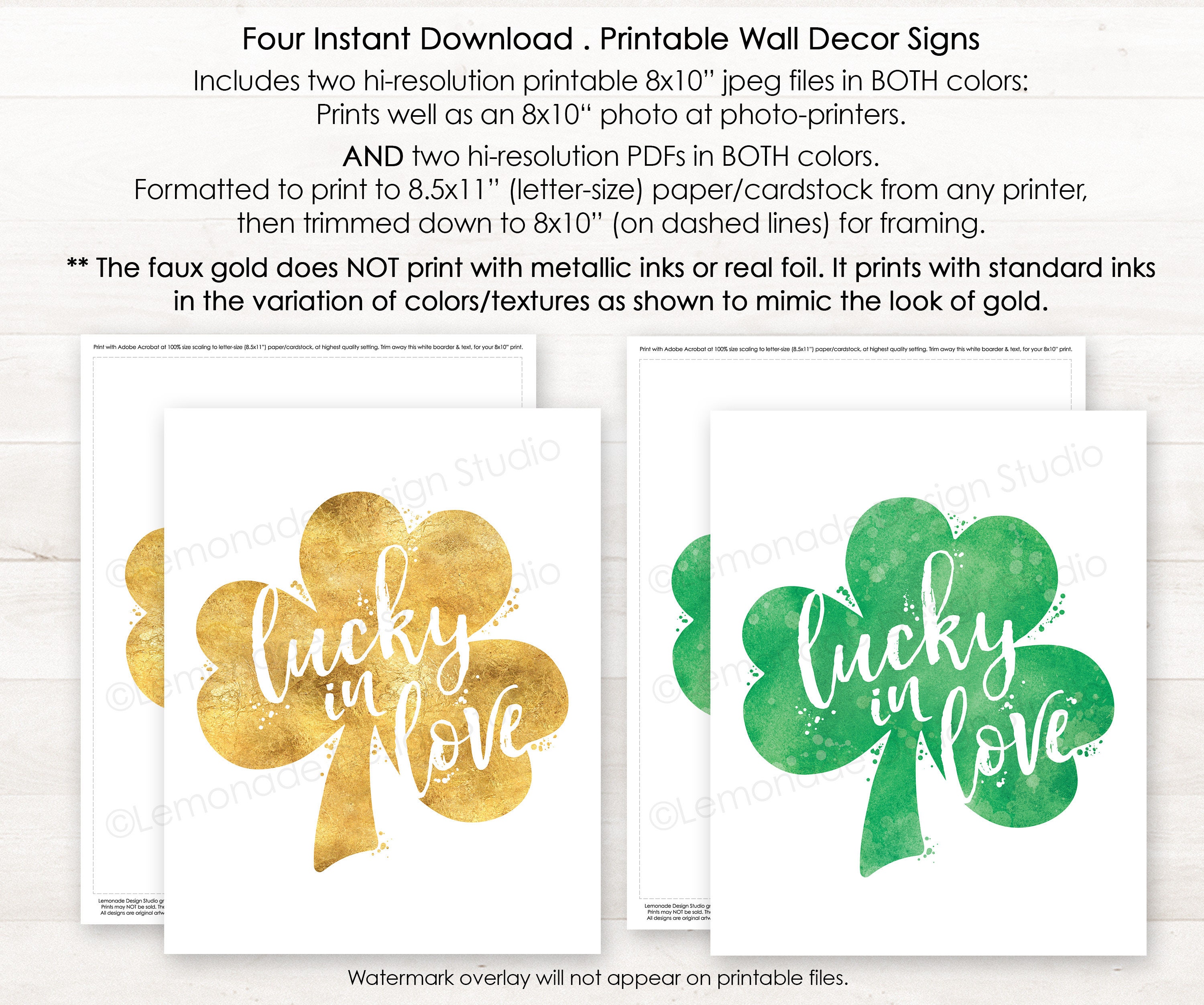 Printable St. Patrick's Day Sign Shamrock Decorations - Etsy