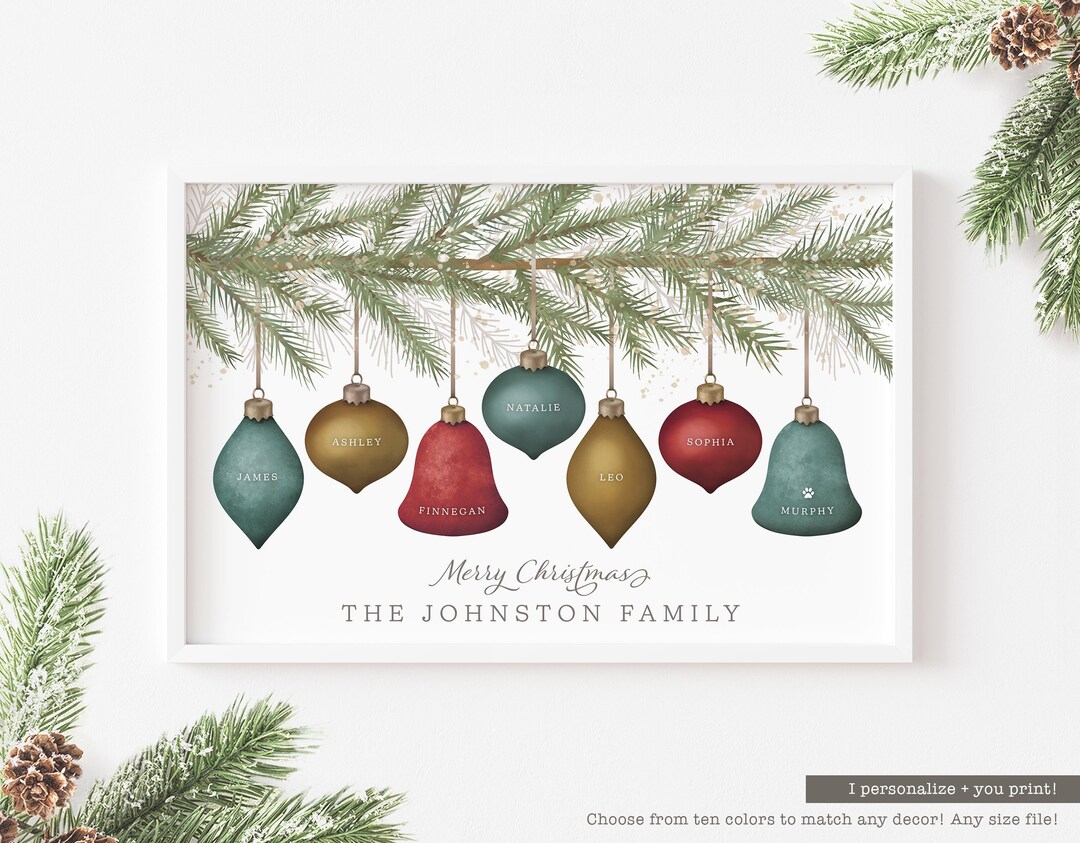 Printable Family Christmas Sign Personalized Christmas - Etsy