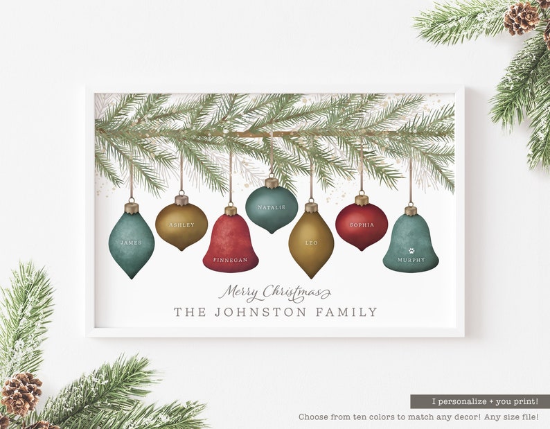 Printable Family Christmas Sign Personalized Christmas - Etsy