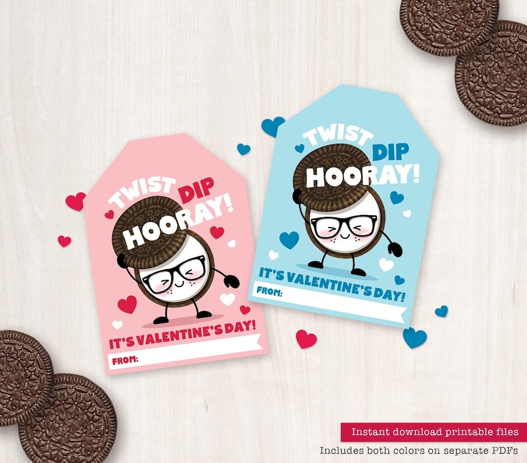Printable Kids Valentine Cookie Tags for Cookies Classroom Chocolate ...