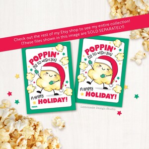 Printable Holiday Popcorn Tags for Classroom Treat Bags, Christmas ...
