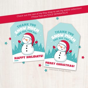 PRINTABLE Holiday Gift Card Holder Thank You Snow Much Christmas Gift ...