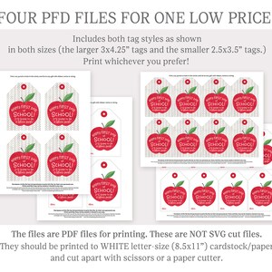 Back to School Teacher Gift Tags Printable Happy First Day of School ...