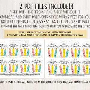 Back to School Printable Gift Tags for Classroom First Day of School ...