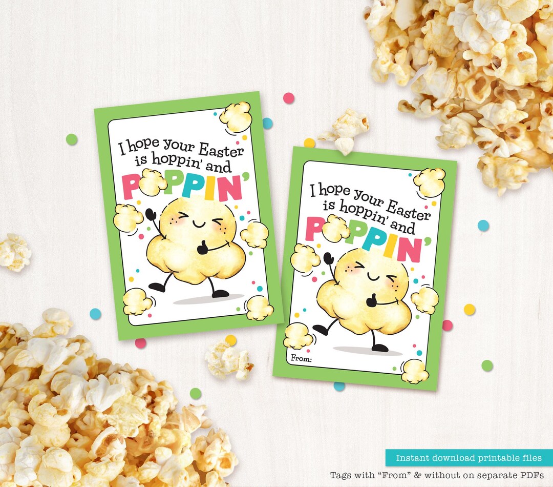 Easter Printable Popcorn Snack Tag Classroom Gift for Teachers Students ...