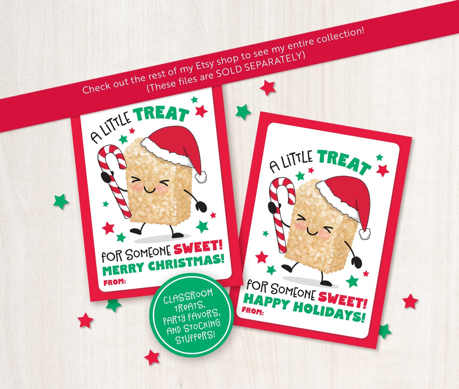Printable Winter Break Holiday Break Treat Tag for Crispy Rice Treats ...