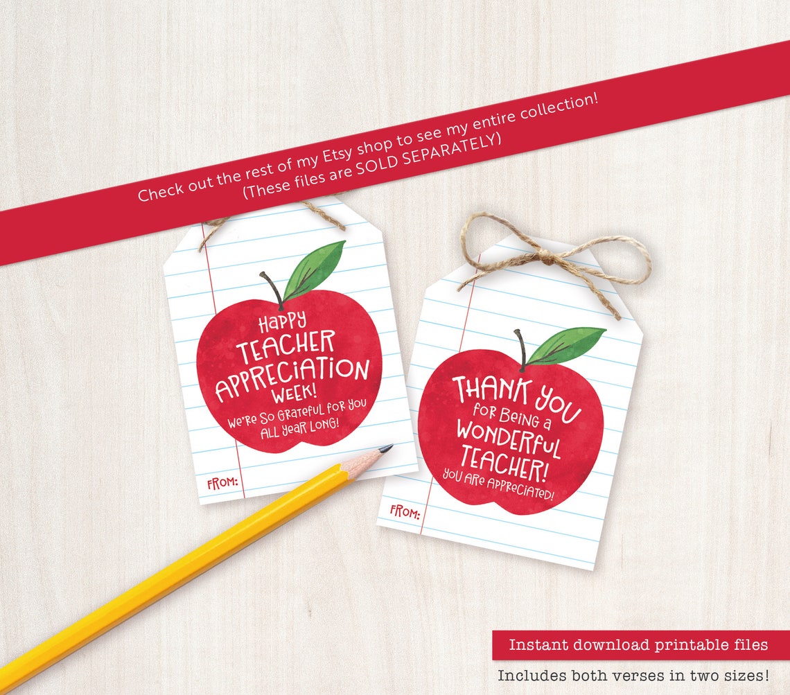 Teacher Appreciation Week Gift PRINTABLE Gift Card Holder Teacher Gift ...
