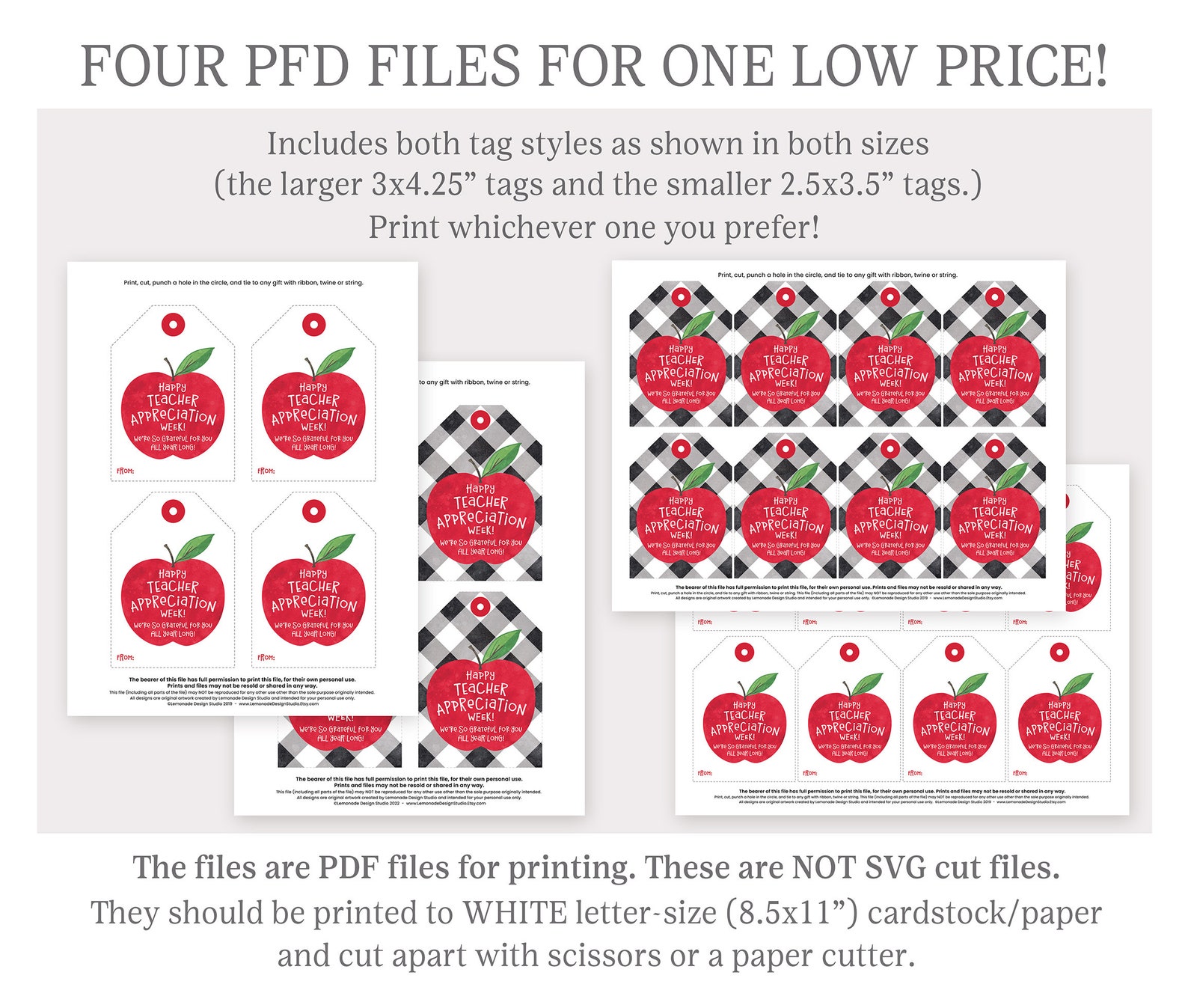 Teacher Appreciation Week Gift Tag PRINTABLE Teacher Thank You - Etsy