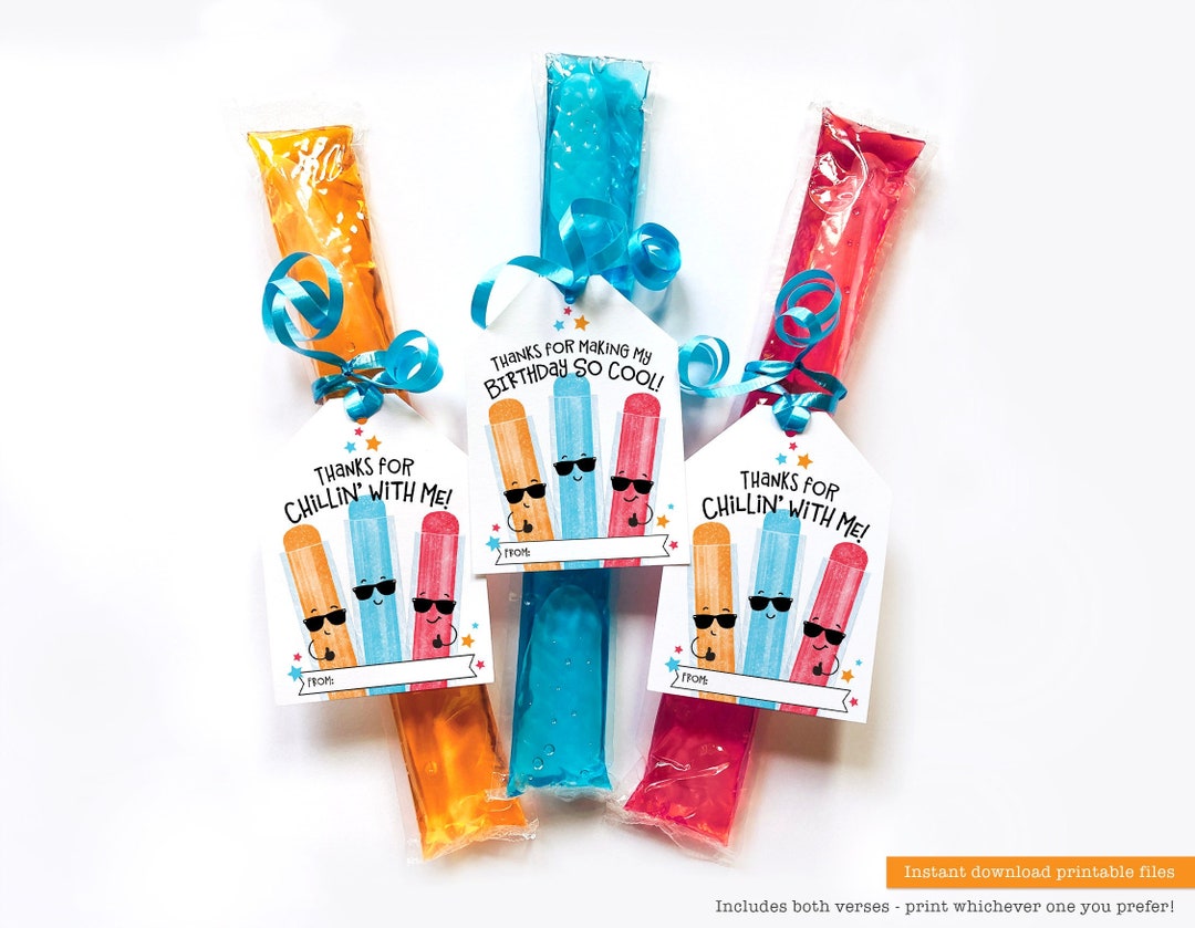 Printable Freeze Pop Tag Birthday Favor Treat Tag Summer Birthday End ...