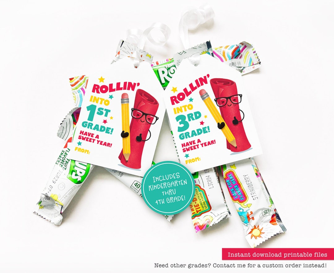 Printable Back to School Fruit Snack Rolls Rollin on to Kindergarten ...