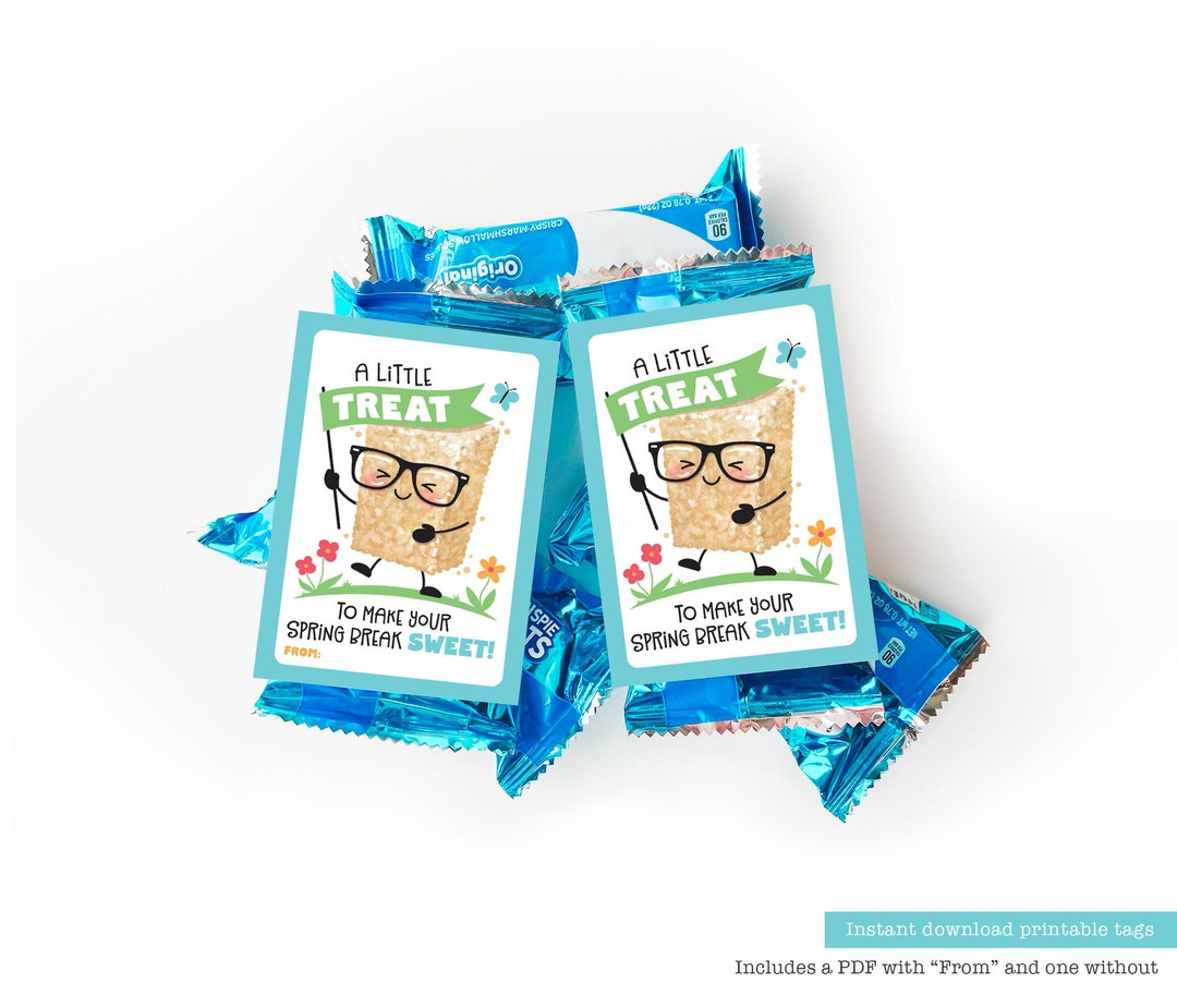 Printable Spring Break Treat Tags Crispy Rice Treats Printable Easter ...