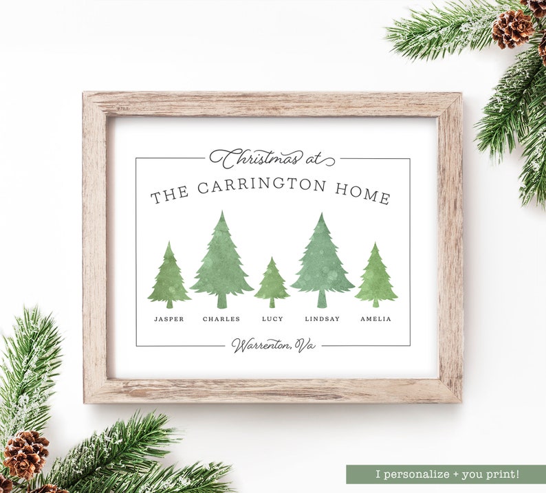 Printable Christmas Tree Farm Sign Personalized Family - Etsy