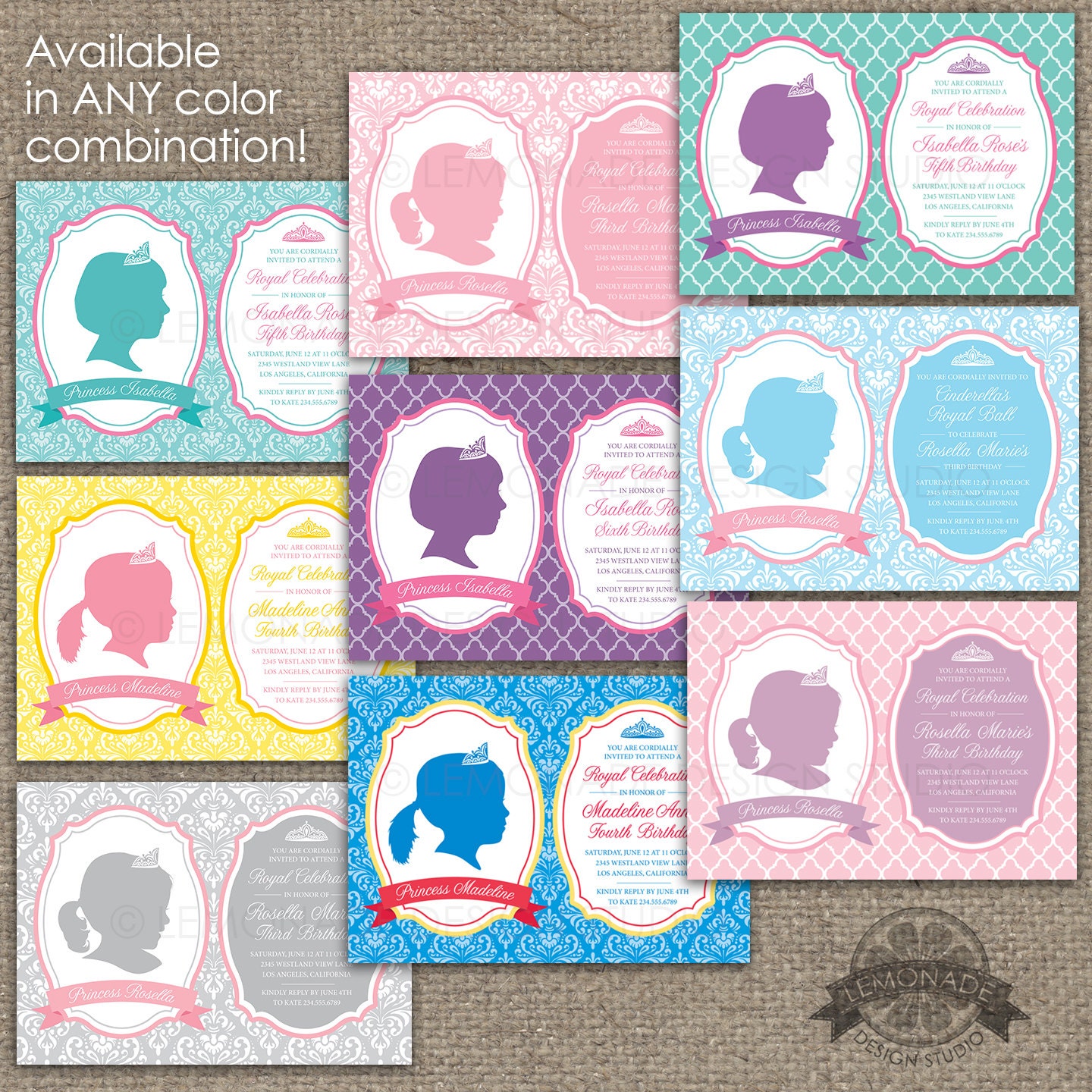 Princess Invitation PLUS Poster Princess Birthday Party - Etsy