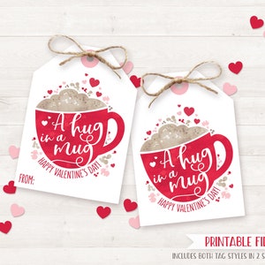 Teacher Valentine Gifts, PRINTABLE Valentine Gift Tags, Valentine ...
