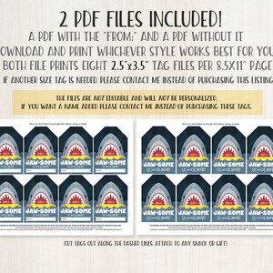 Printable Back to School Gift Tags for Students Shark Pencil Tag ...