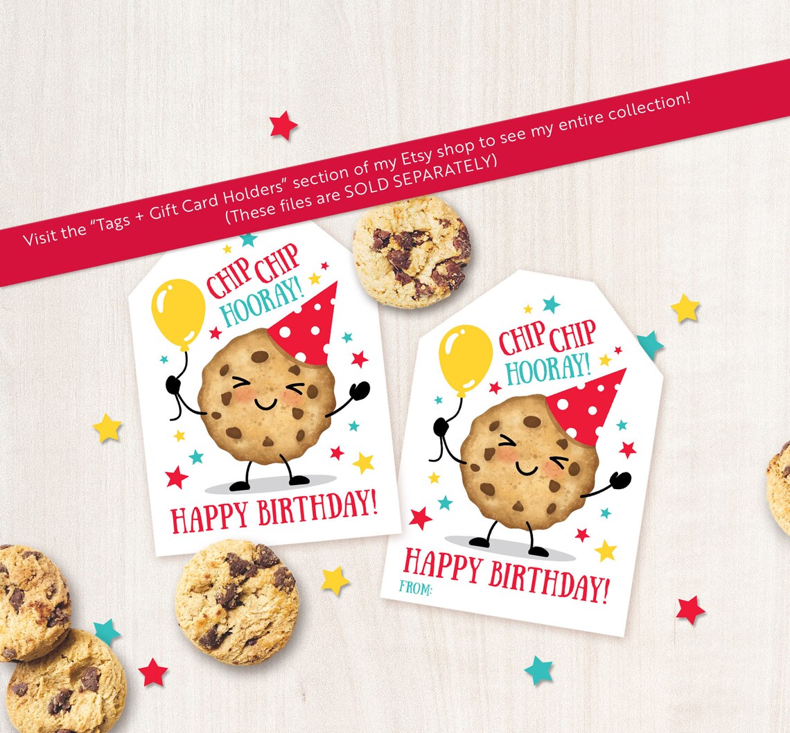 PRINTABLE Cookie Gift Card Holder for Bakery Gift Card Chip Chip Hooray ...