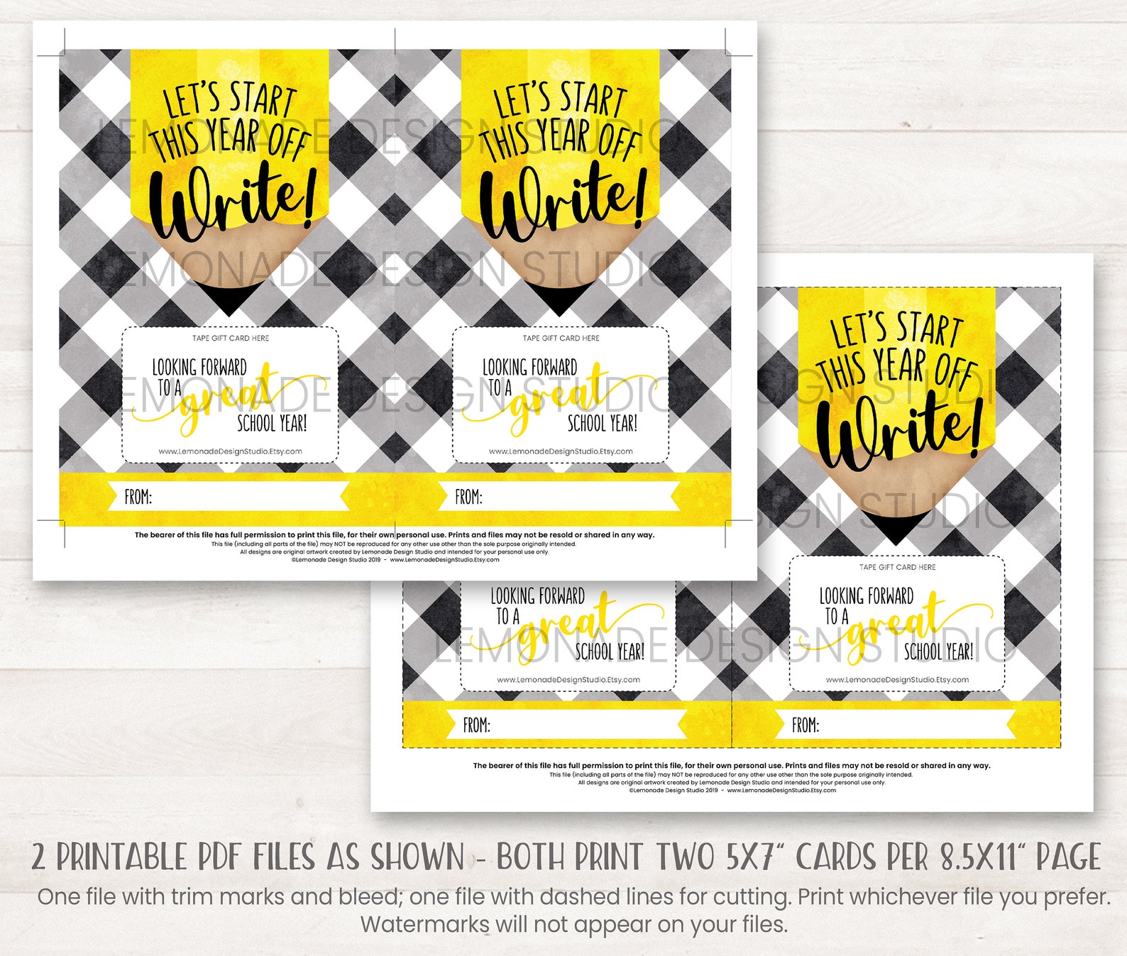 PRINTABLE Back to School Teacher Gift Card Holder Start Year - Etsy