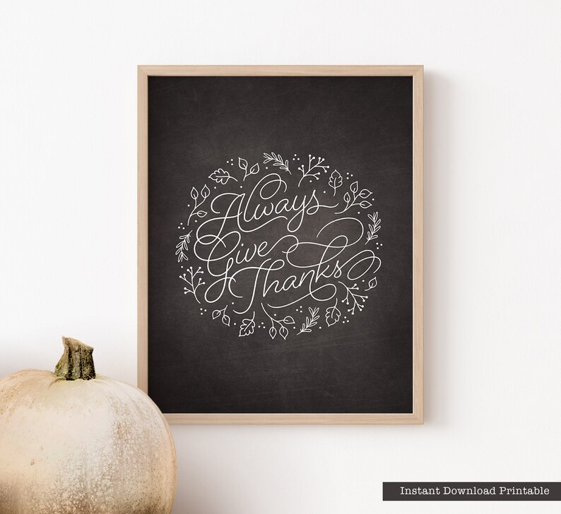 Printable Thanksgiving Decor for Home Chalkboard Thankful Wall - Etsy