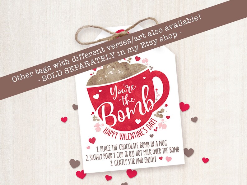 Hot Chocolate Bomb Tags Printable Hot Cocoa Bomb Instructions Printable ...