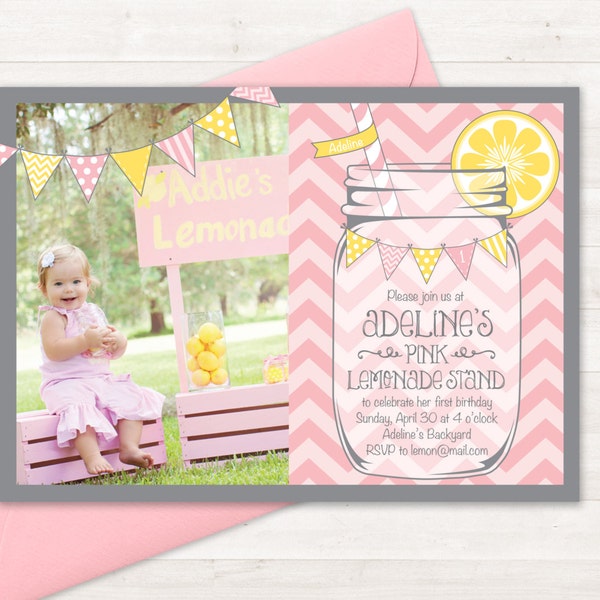 Pink Lemonade Invite - Etsy