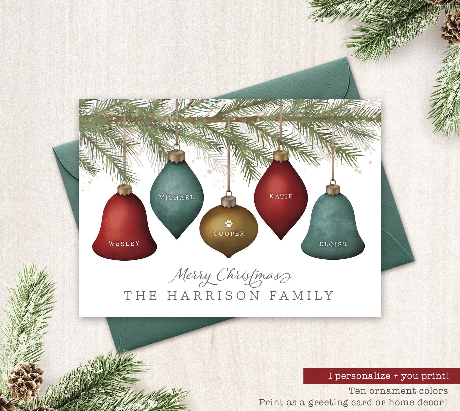 Printable Christmas Card or Sign Personalized Christmas - Etsy