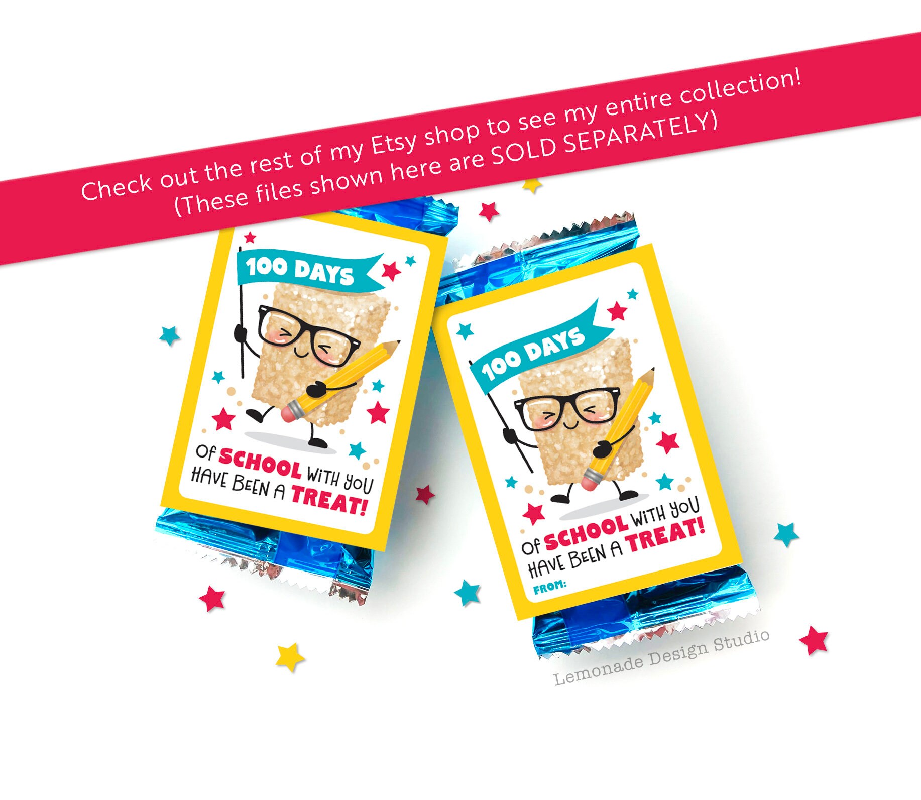 100 Days of School Printable Tag Classroom Snack Tag Chip Bag Tags Gift ...