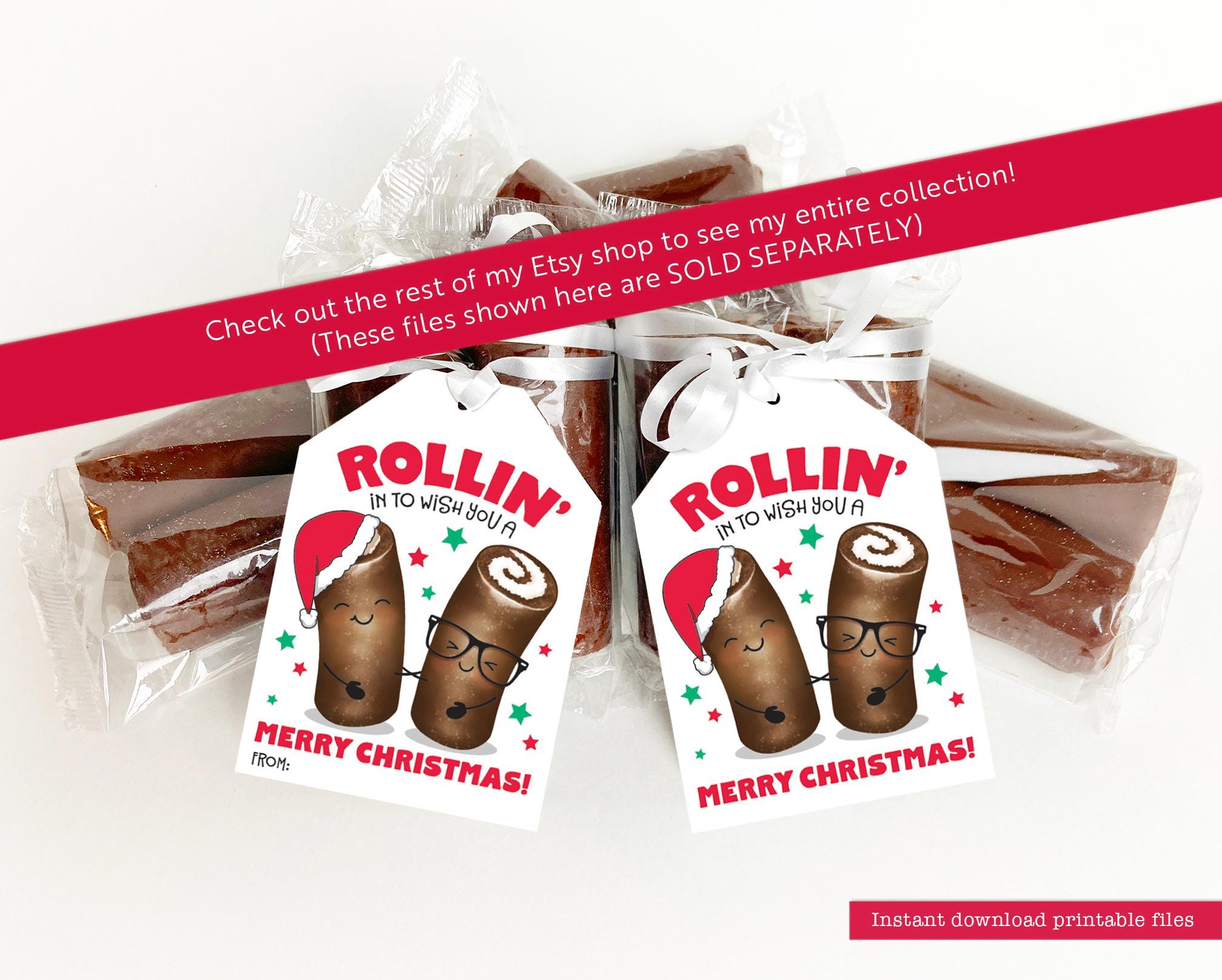 Printable Holiday Treat Tag Classroom Swiss Roll Classroom Snack Label ...