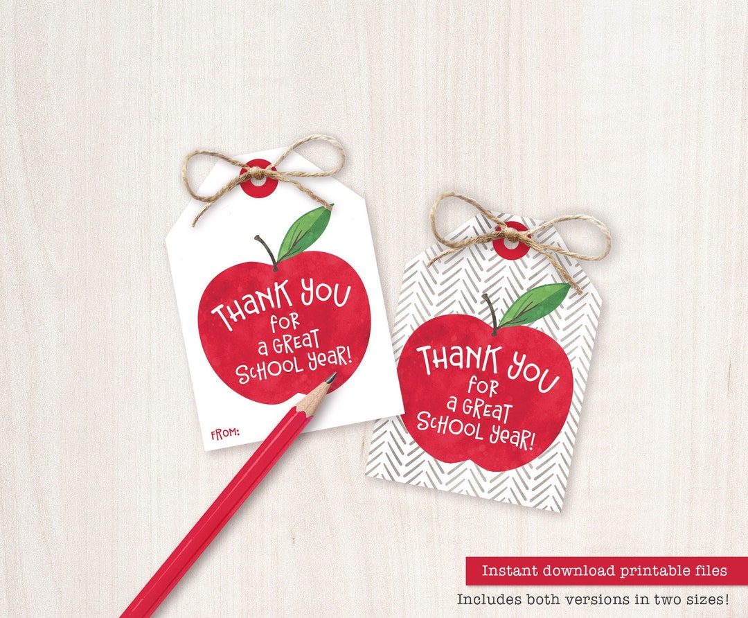 Teacher Appreciation Gift Tag PRINTABLE End of Year Teacher Gift ...