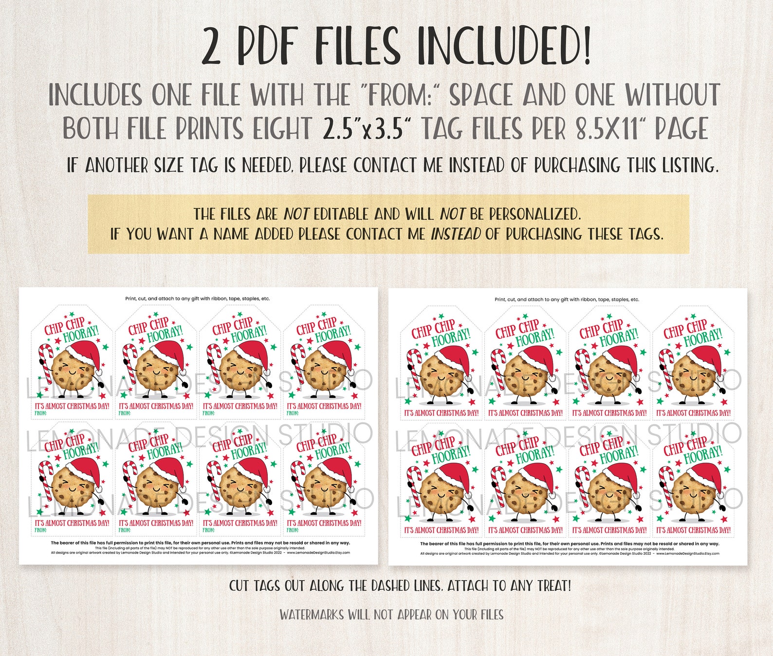 Printable Christmas Cookie Tag Classroom Treat Bag Chocolate - Etsy