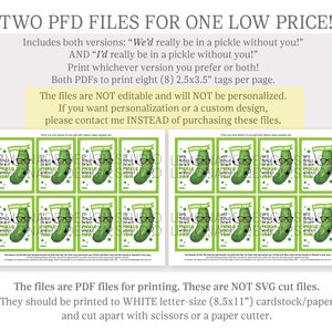 Printable Pickle Thank You Tags Teacher Appreciation Week Volunteer ...