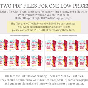 Printable First Day of School Fruit Rolls Fruit Tag Back to School ...