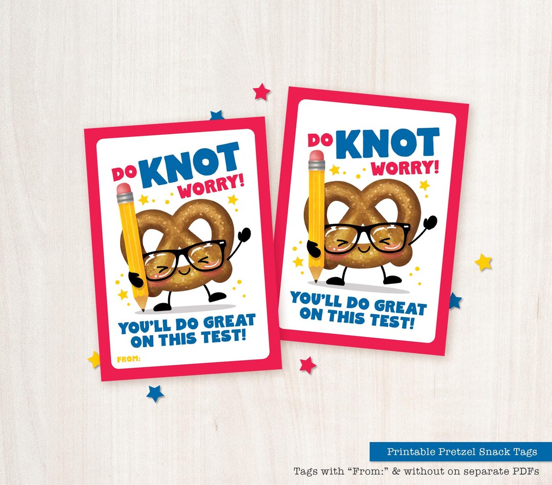 Printable Testing Day Snack Tag Classroom Treat Tag Crispy Rice Treats ...