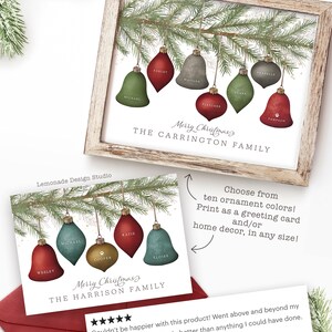 Printable Christmas Card or Sign Personalized Christmas Ornament Wall ...
