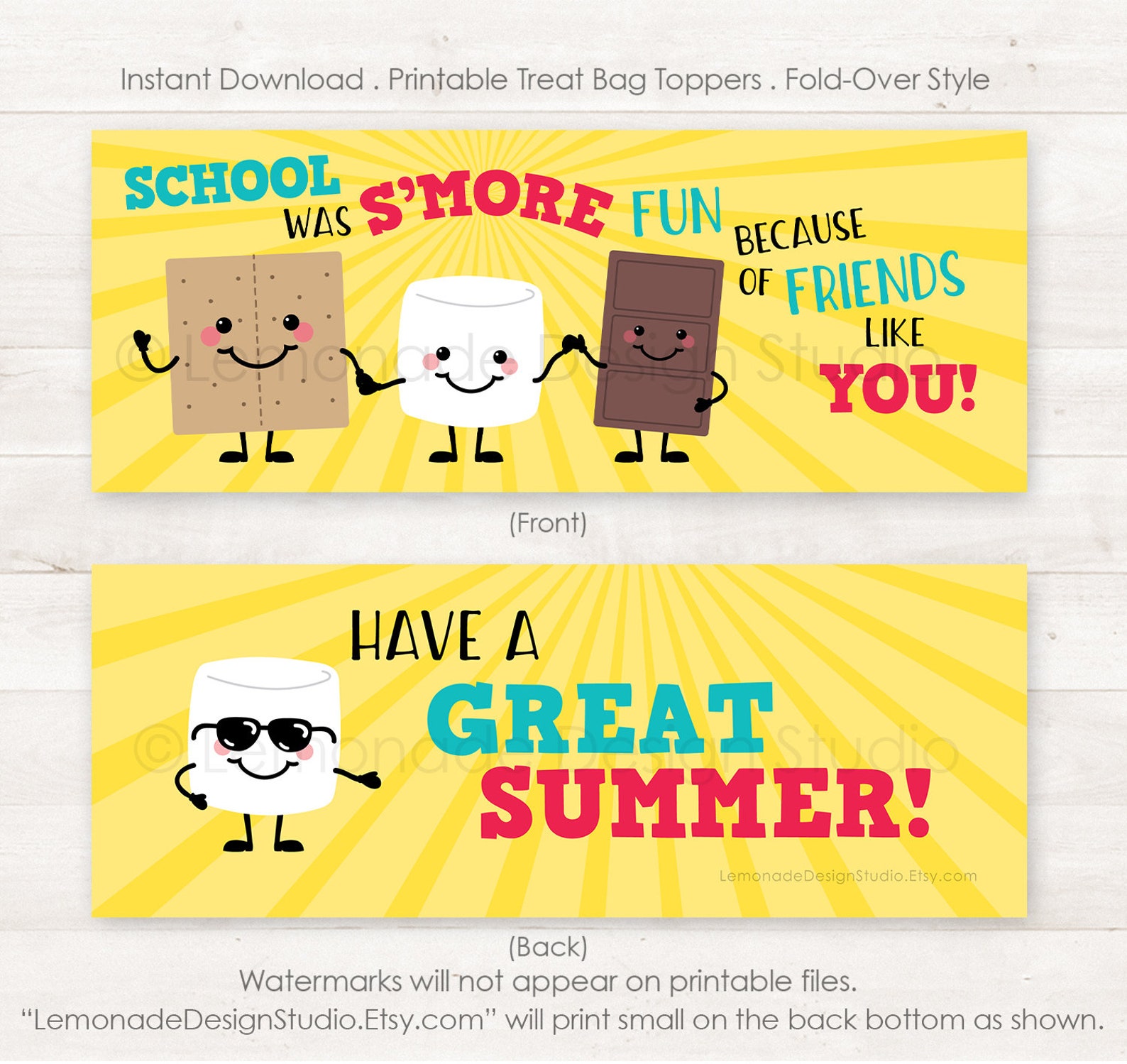 PRINTABLE End Year Gift Tags Smores Tags S'mores Favor - Etsy