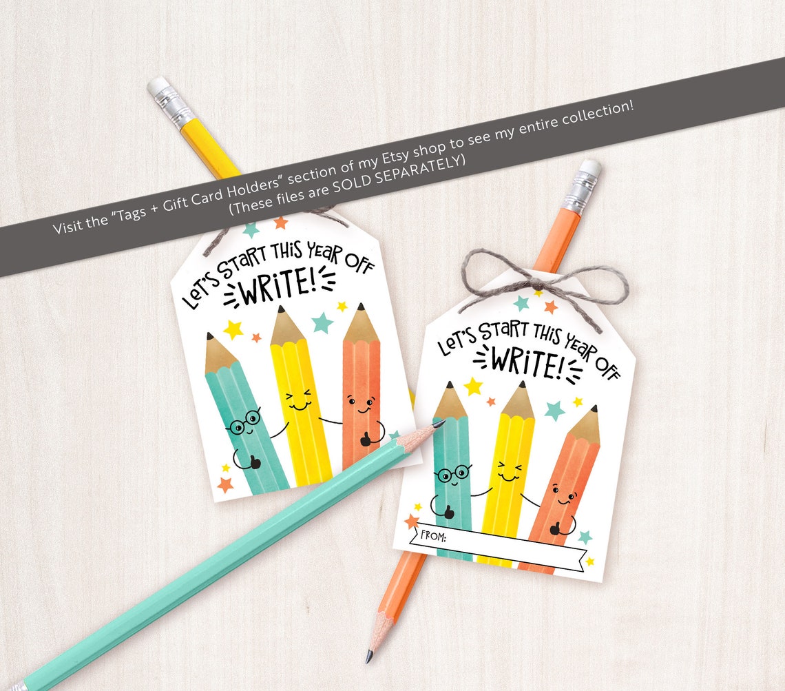 Printable Back to School Gift Tags for Students Shark Pencil - Etsy