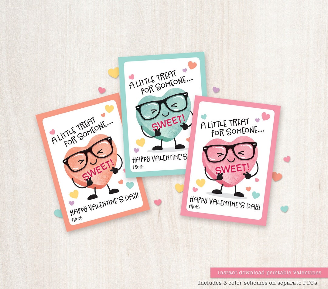 Conversation Hearts Valentine Tags Printable Kids Classroom Valentine ...