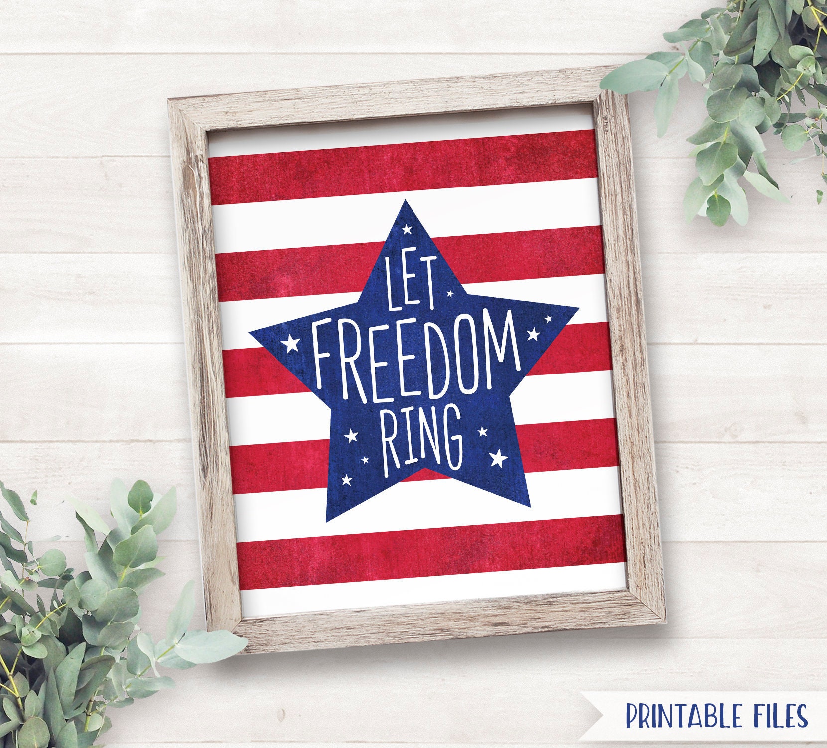 PRINTABLE Fourth of July Decor Let Freedom Ring Sign - Etsy