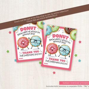 Playdate Card Last Day of School Printable Donut Forget Calling Card ...