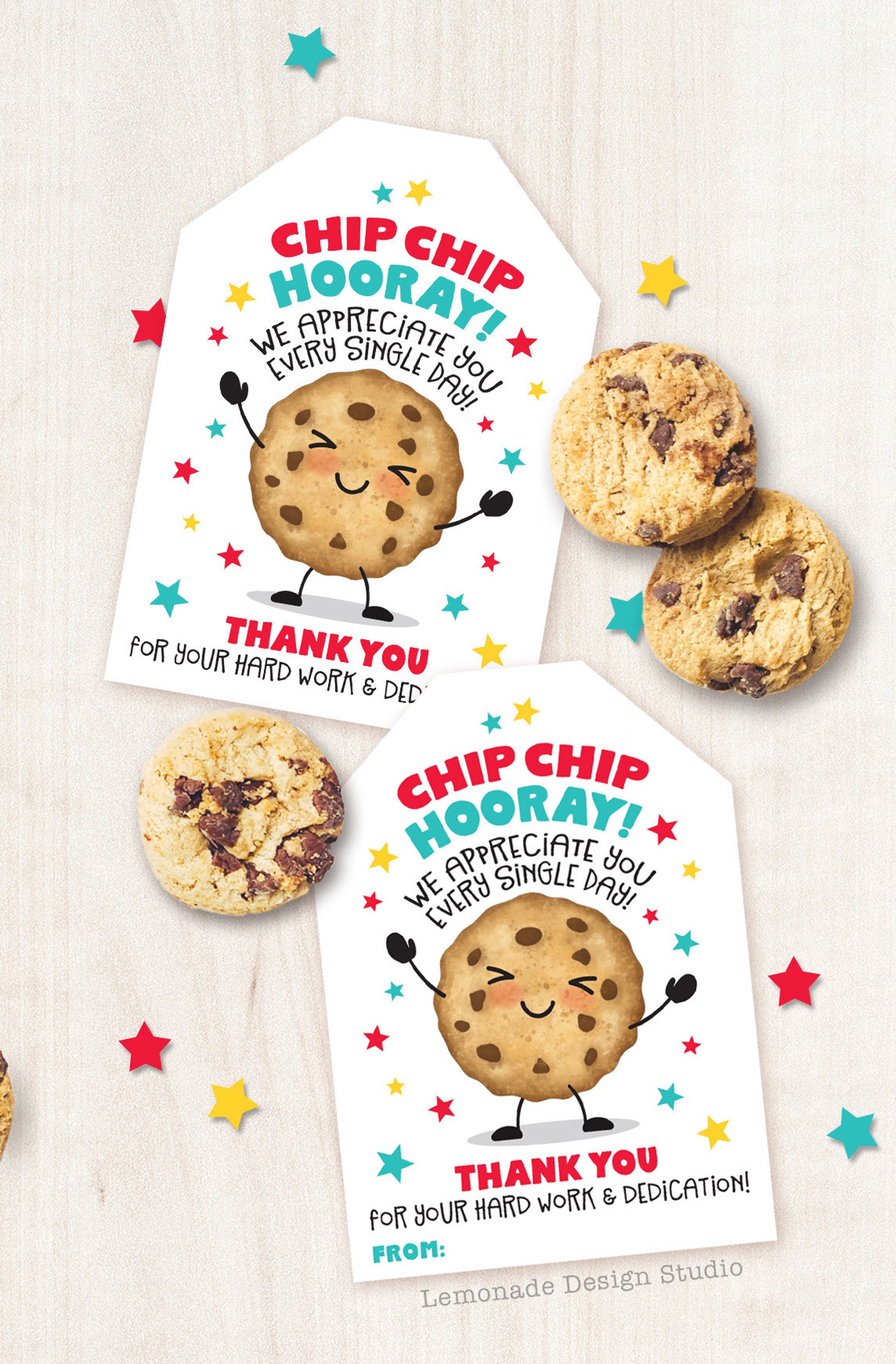 Printable Cookie Tag Chip Chip Hooray We Appreciate You - Etsy