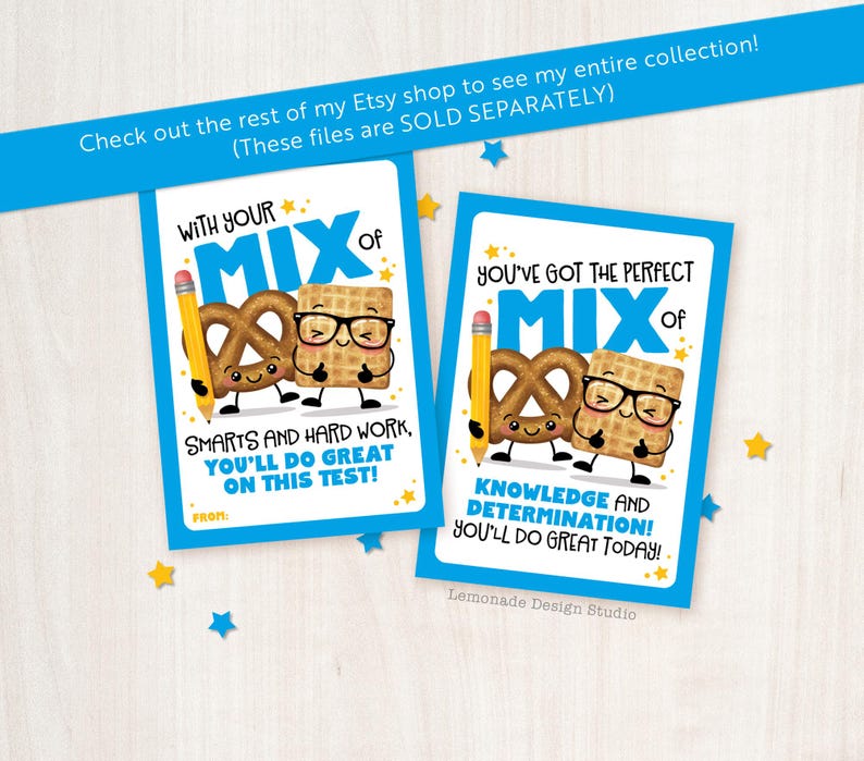 Printable Testing Day Snack Tag Classroom Treat Tag Crispy Rice Treats ...