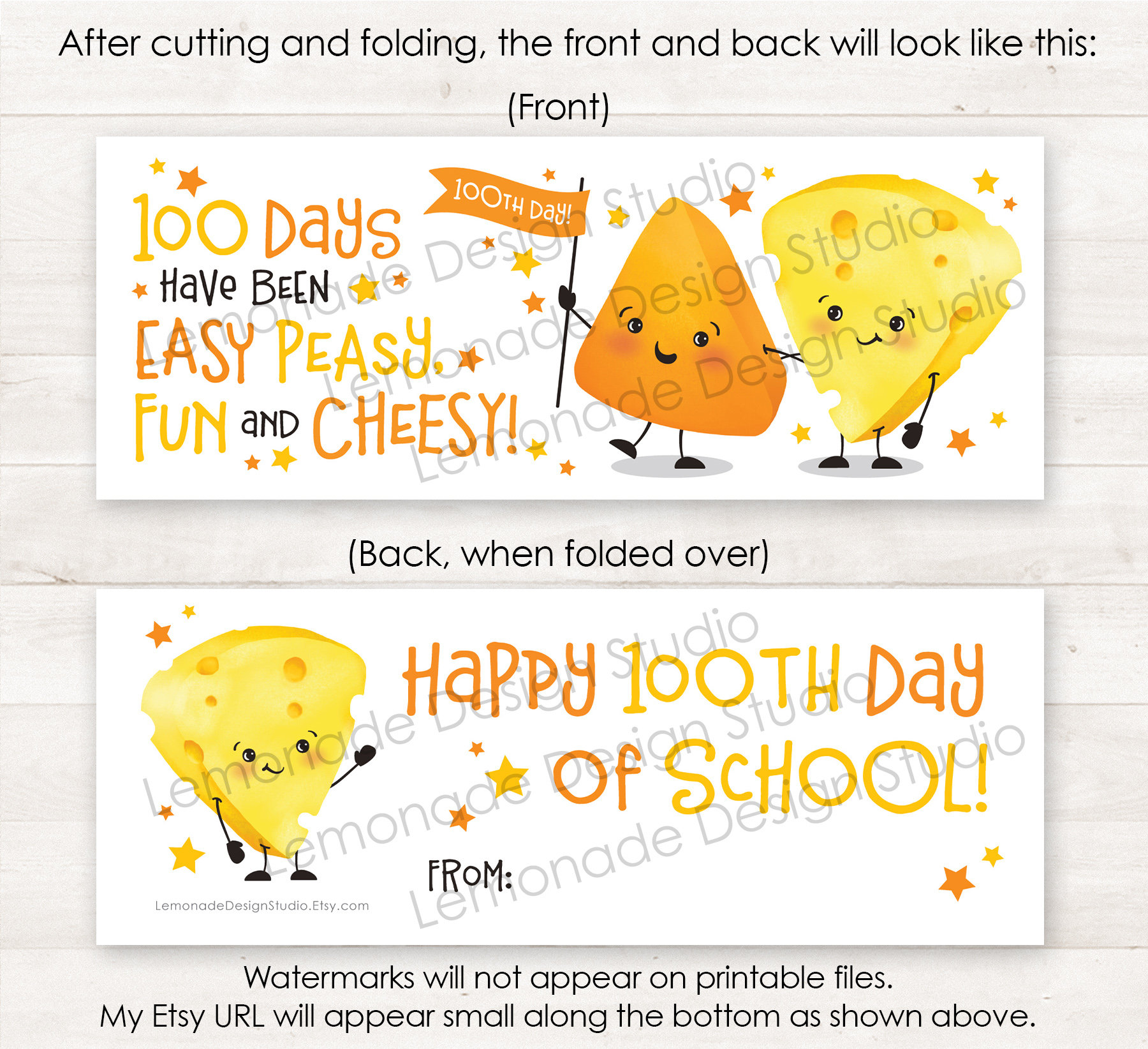 Printable 100th Day of School Tags for Students Snack Back Topper ...