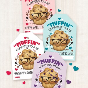 Kids Valentines Cards Muffin Valentine Tags Printable Valentines Day ...